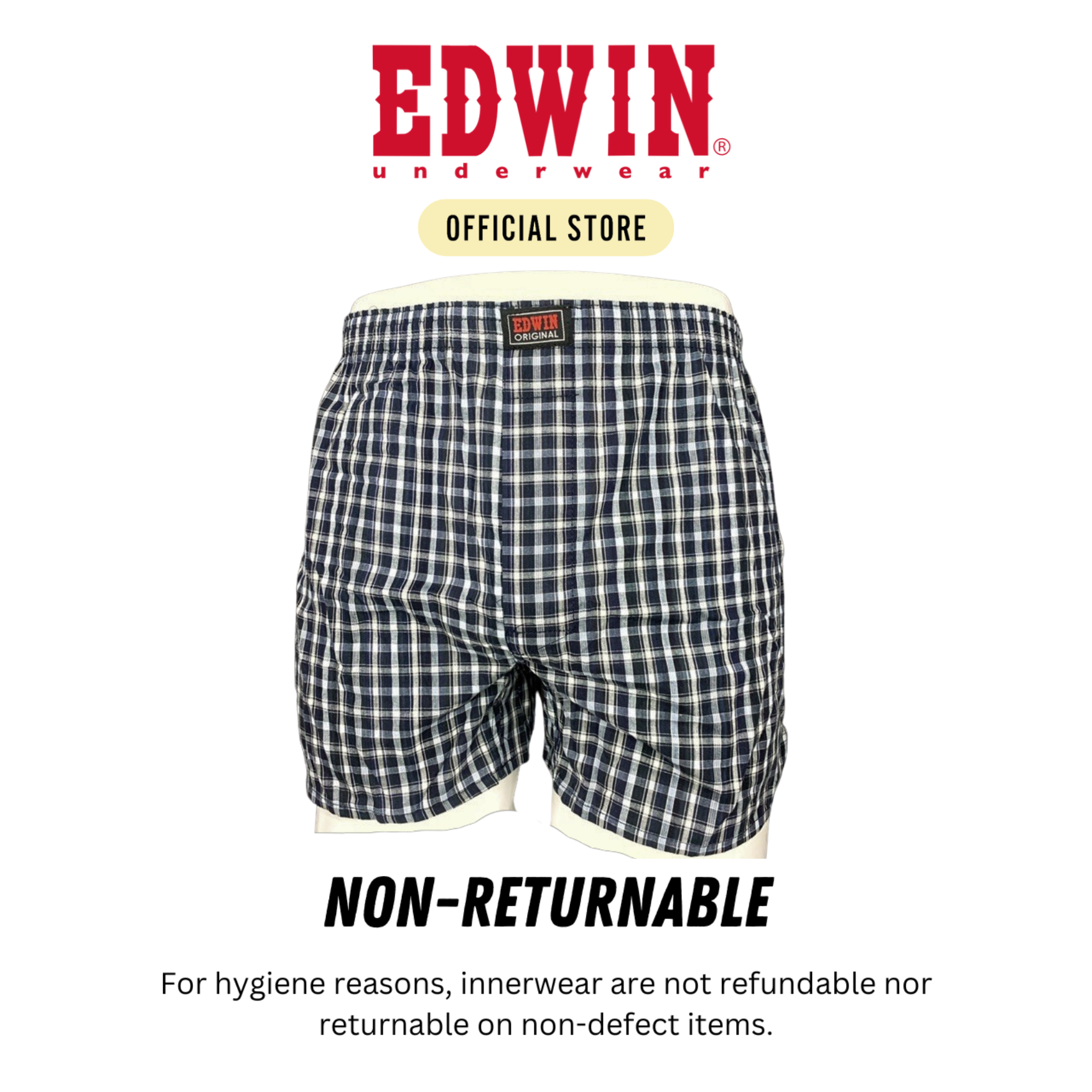 EV3053-3 Edwin Seluar Dalam Boxer Lelaki Kualiti Premium (3 Helai ...