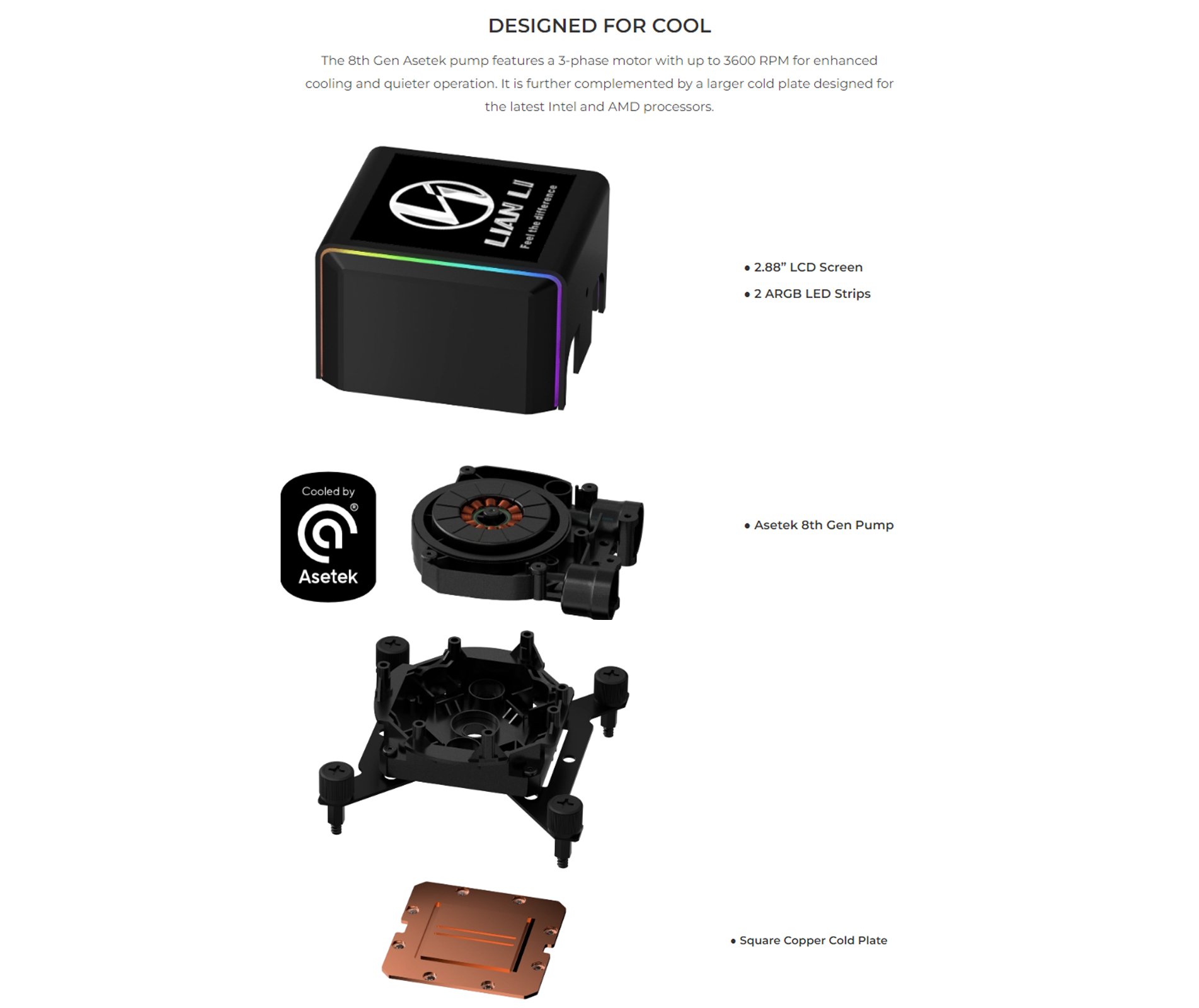 LIAN LI GALAHAD II LCD 280/360 ARGB AIO CPU LIQUID COOLER (BLACK/WHITE ...