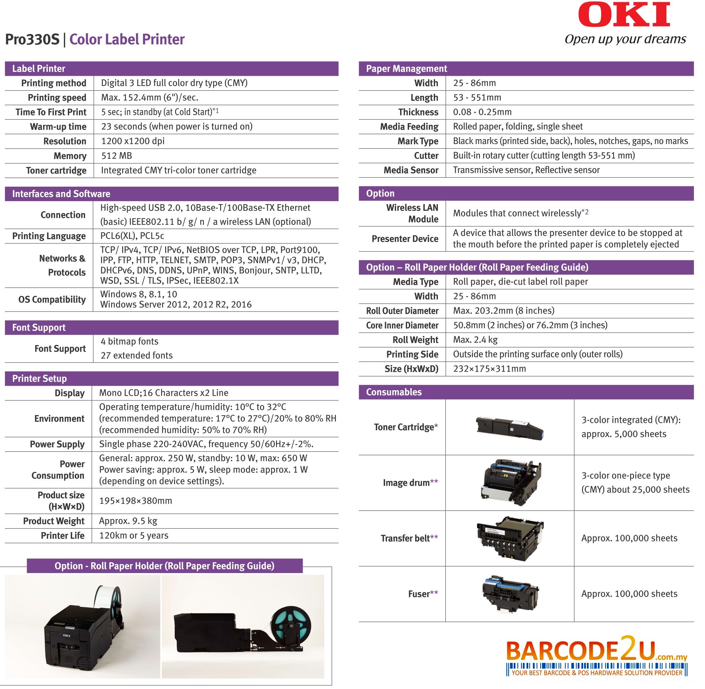 OKI Pro330s Color Label Printer | Shopee Malaysia