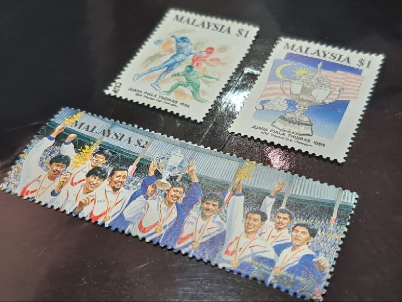1992 Malaysia Setem Stamps Thomas Cup Champion Complete Set of 3v USED | Shopee Malaysia