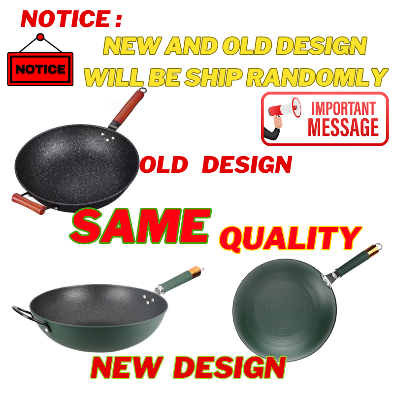 32/ 34 / 36 cm Scratch Resistant Non-Stick Wok Frying Pan Frying Wok ...