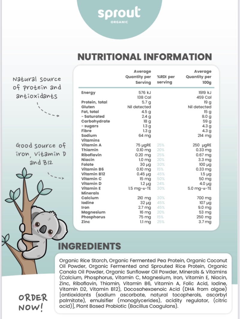 [CERTIFIED ORGANIC & VEGAN Plant Based Formula Milk] Sprout Organics ...