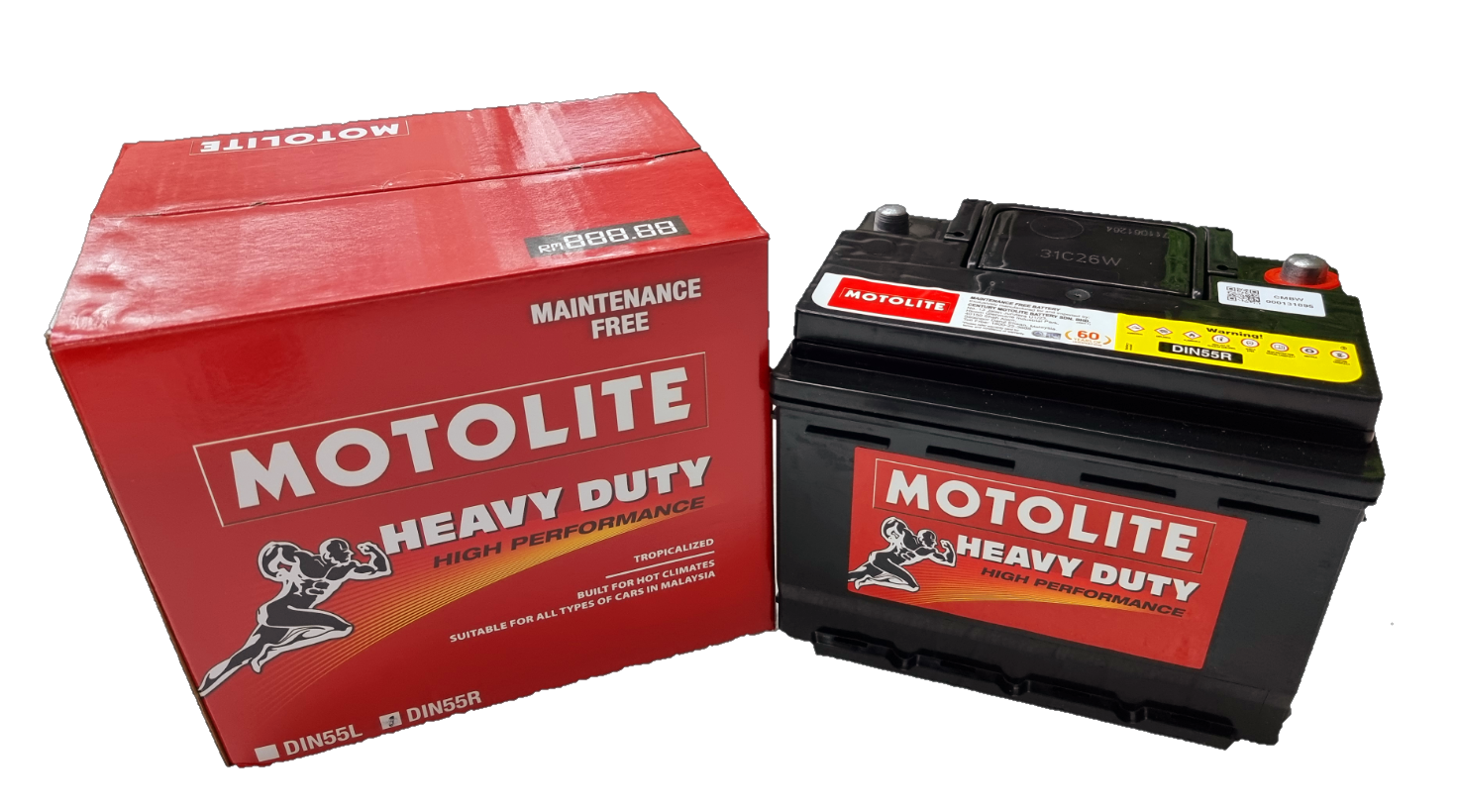 [ Installation Provided ] DIN55R | DIN55L | DIN55 | LN2 ] Motolite Heavy Duty MF | Car Battery ...