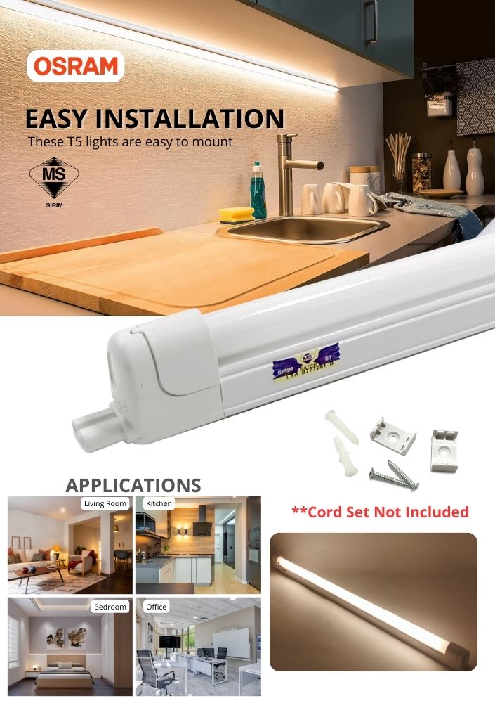 OSRAM T5 Batten Plus With Tube Ceiling Light Set Lighthing With Tube T5 ...