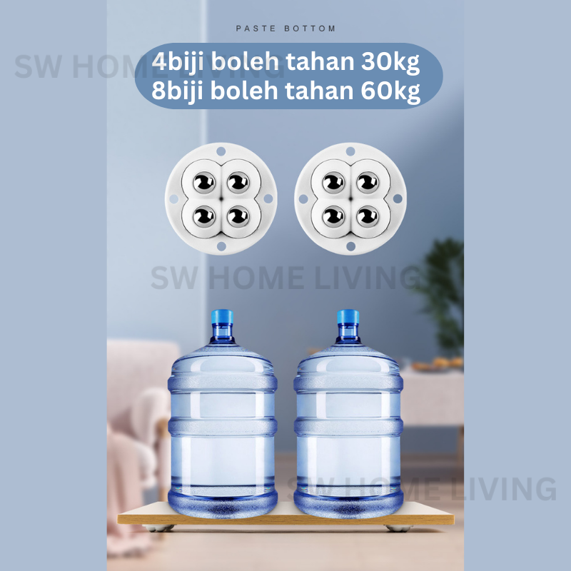 SW 4pcs Roda Universal Mini Roda Lekat Sendiri Self Adhesive Roda ...