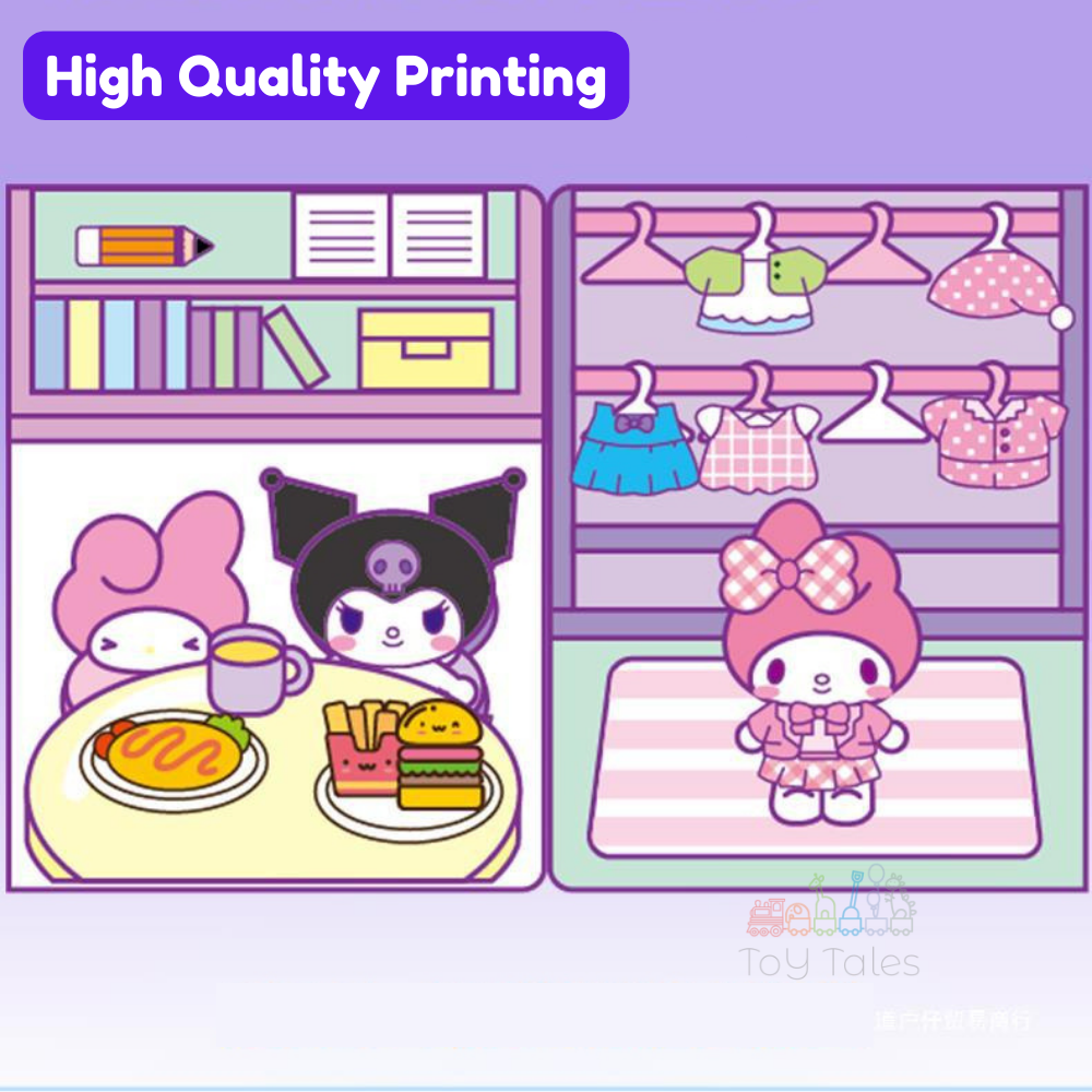 SANRIO QUIET BOOK 🍭 DIY Toy Book Kuromi Melody Dress Up Book Cartoon ...
