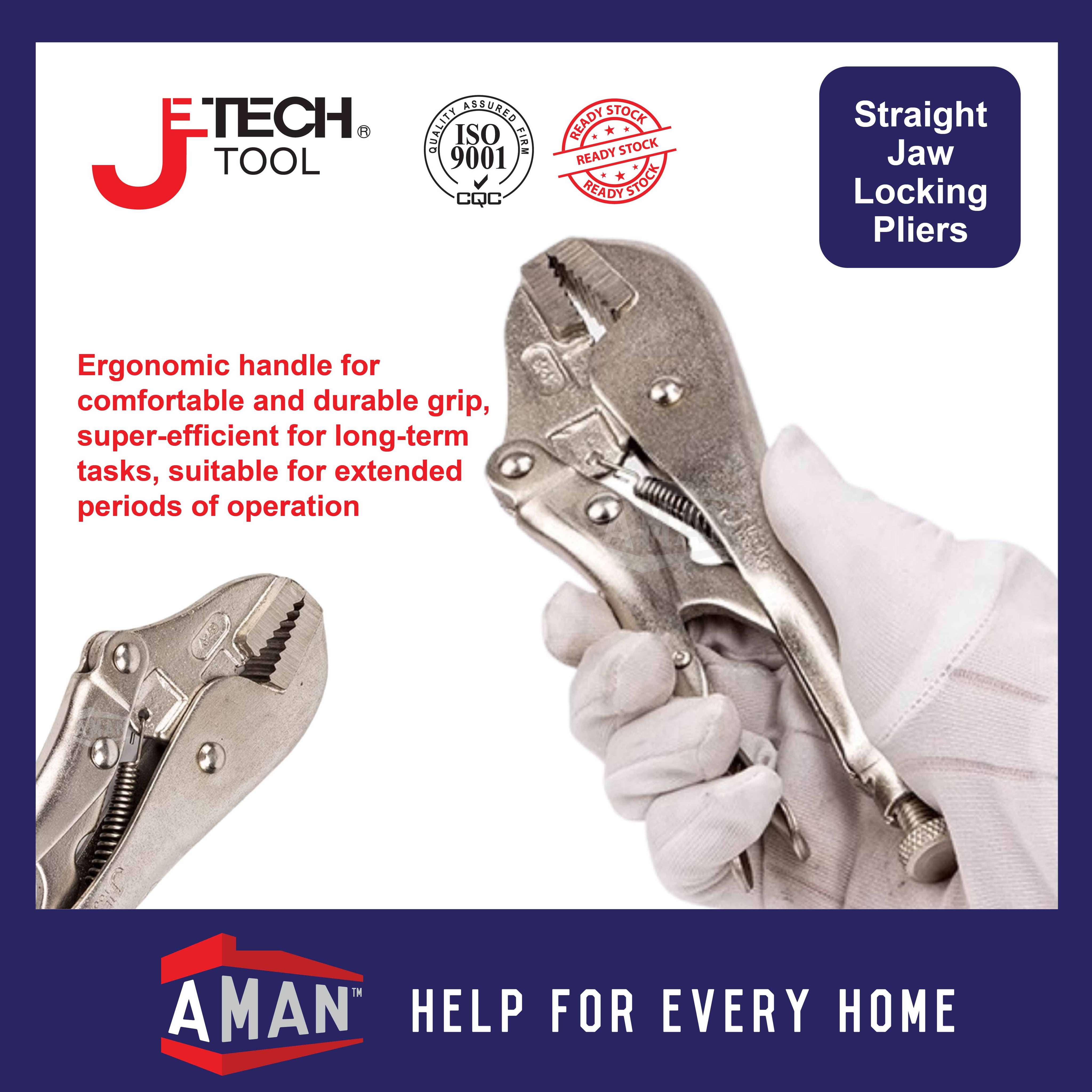 JETECH Locking Plier Straight Jaw With Cutter Lock Vise Grip Clamp Vice ...