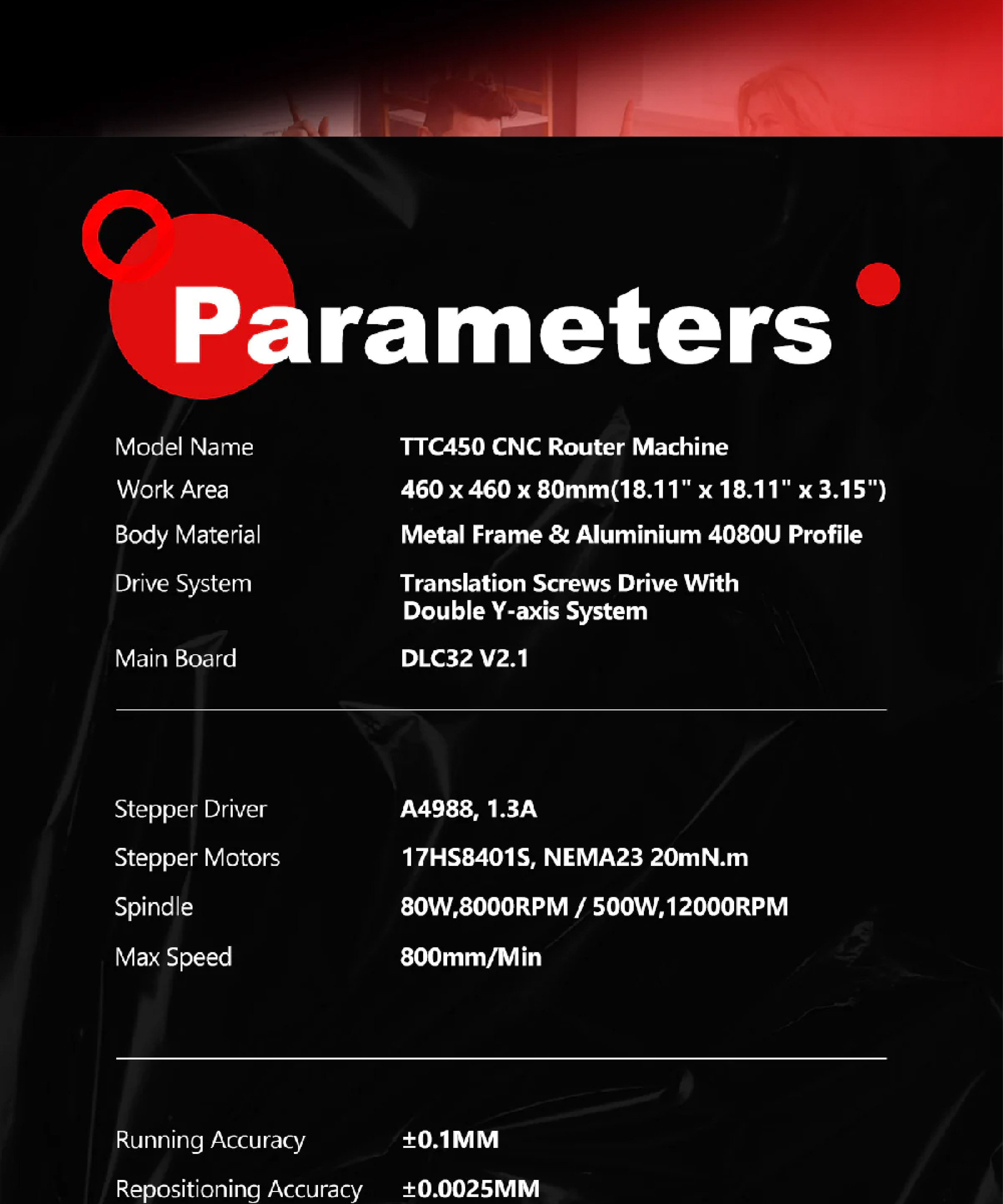 Two Trees TTC - 450 CNC Router 80w CNC Module / High Accuracy up to 0 ...