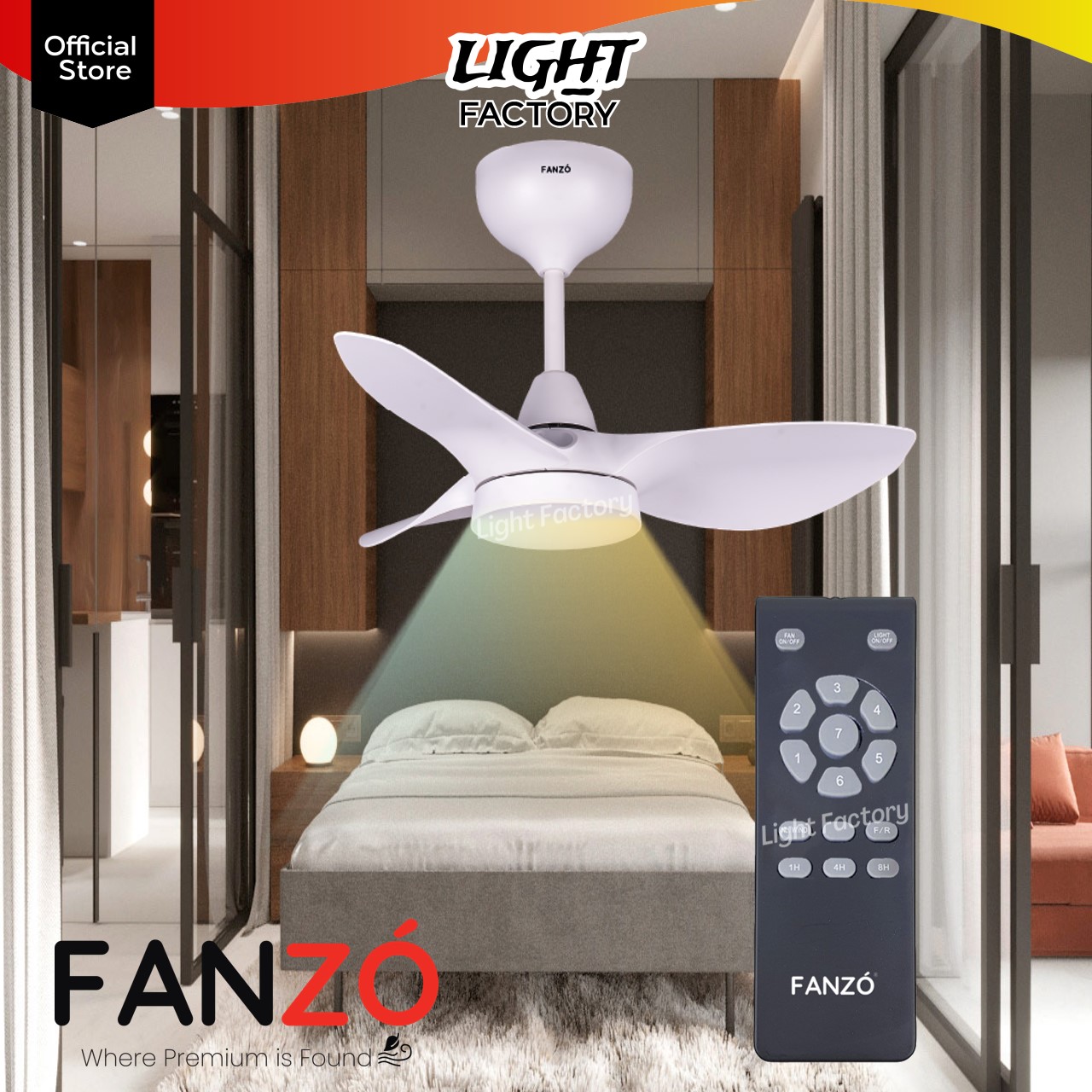 🔥SIRIM🔥FANZÓ HONEYBABY LED 30" 3 Blades DC Motor with 6 Speed Remote ...