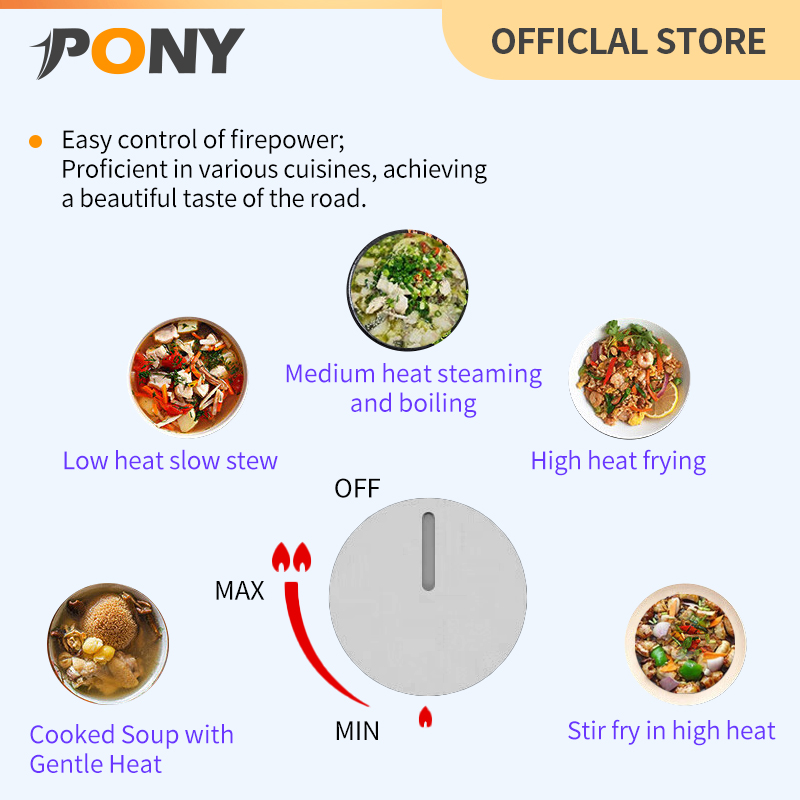 PONY HOME-2.7KW Dual Gas Stove Infrared Burner 8 Jet Head Nozzle LPG ...