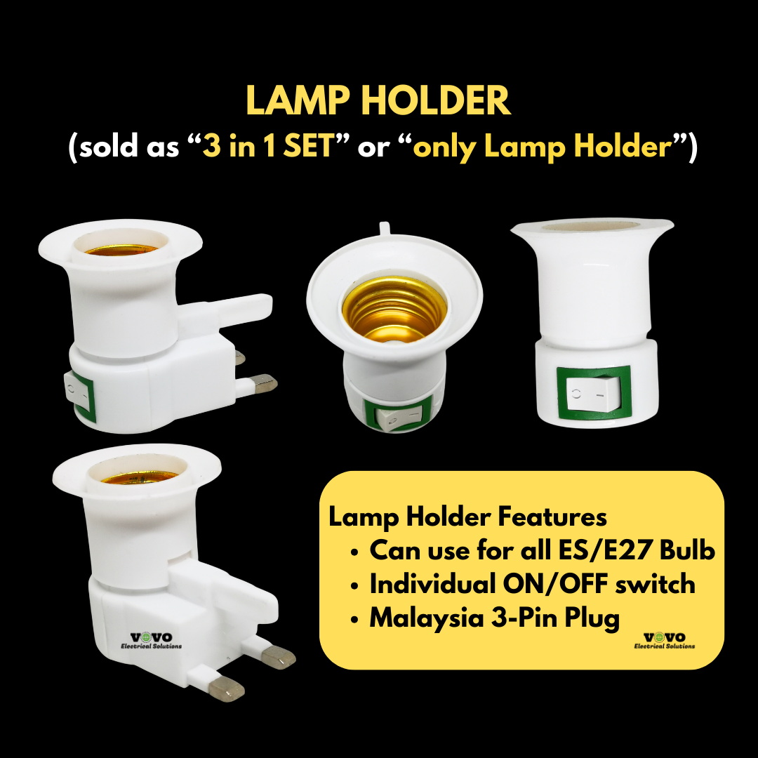 3 in 1 LED Night Light with Holder / 3 Pin Plug Holder / Saving Lamp ...