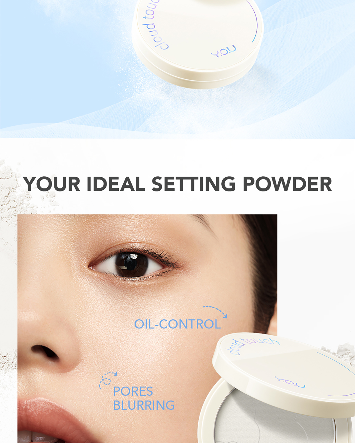 YOU cloud touch Invisible Setting Powder Compact Powder | Matte Finish ...