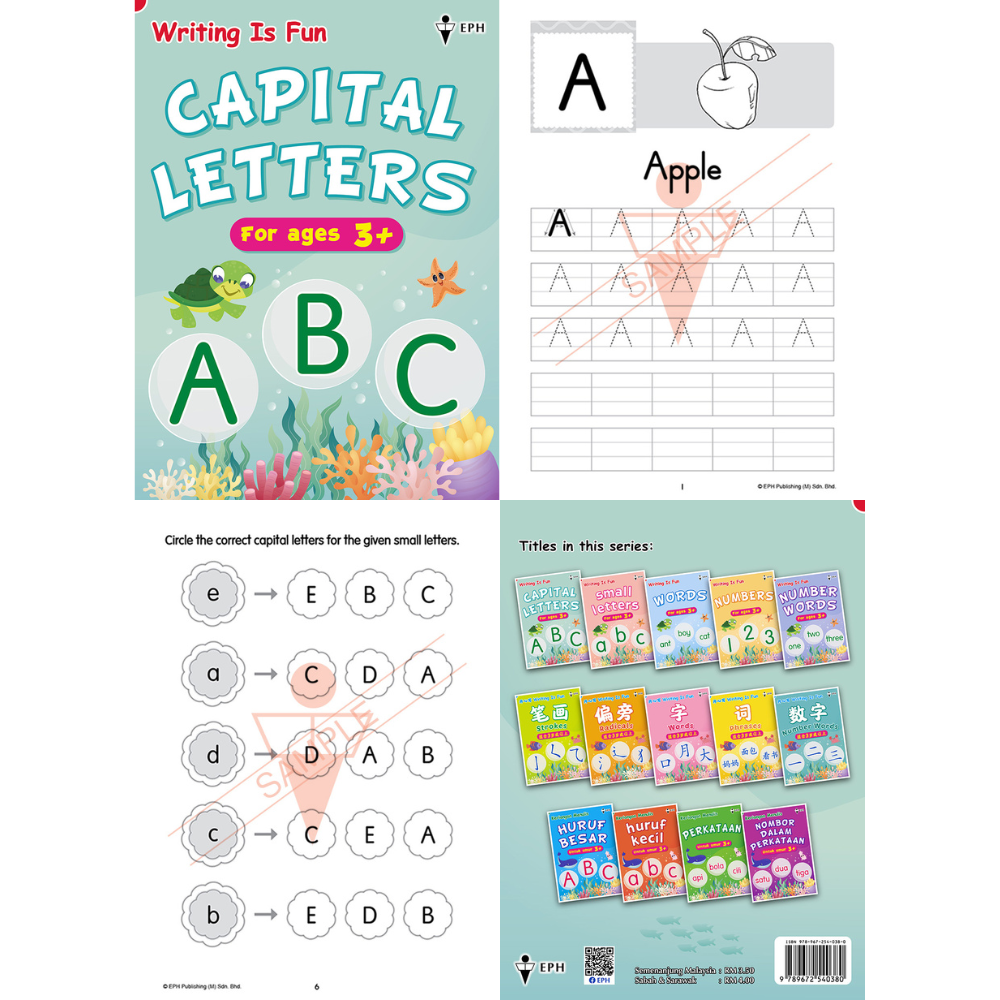 EPH Latihan Aktiviti Pra-Sekolah Ages 3+ Writing is Fun - Capital ...