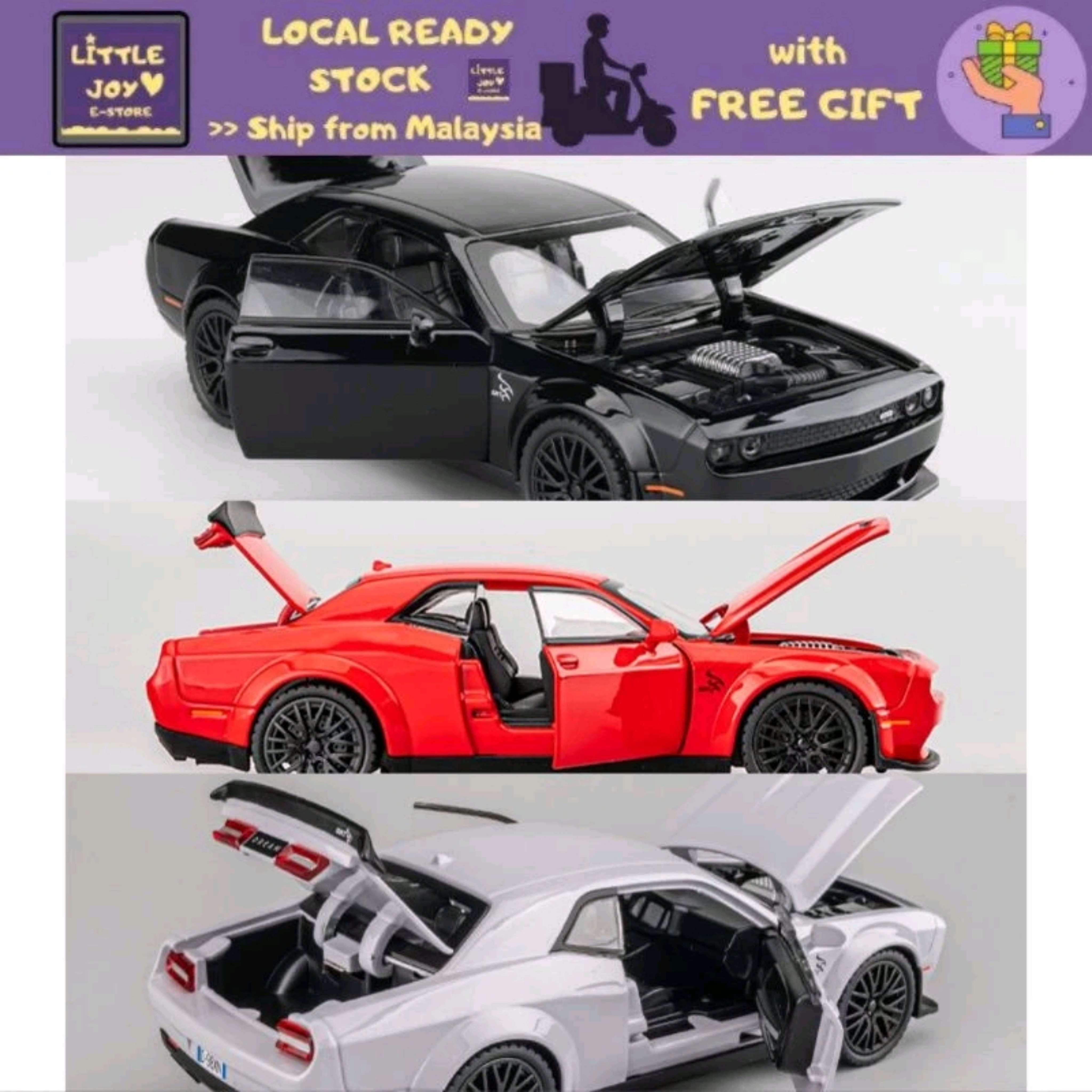 🇲🇾LJS1 Dodge Charger Challenger SRT Hellcat 1:32 Muscle Sports Car ...