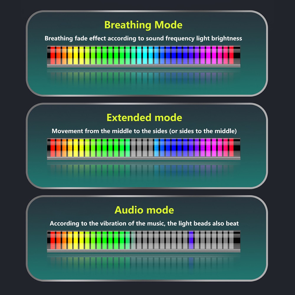 RBTECH RGB Lampu Musik LED Music Rhythm Light Bar Pickup Sound Control ...