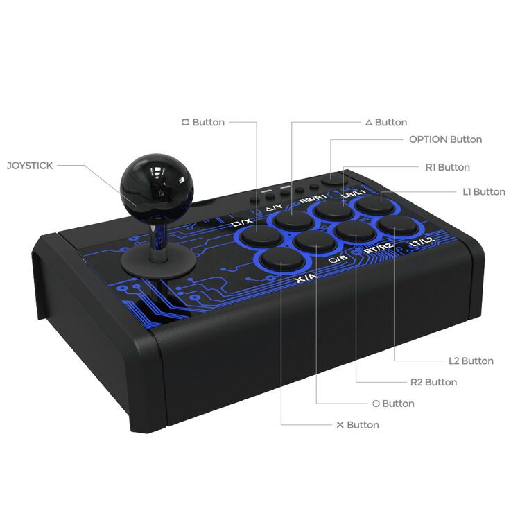 Dobe Tp4 1886 7 In 1 Retro Arcade Fighting Analog Stick Game Controller Joystick Rocker For