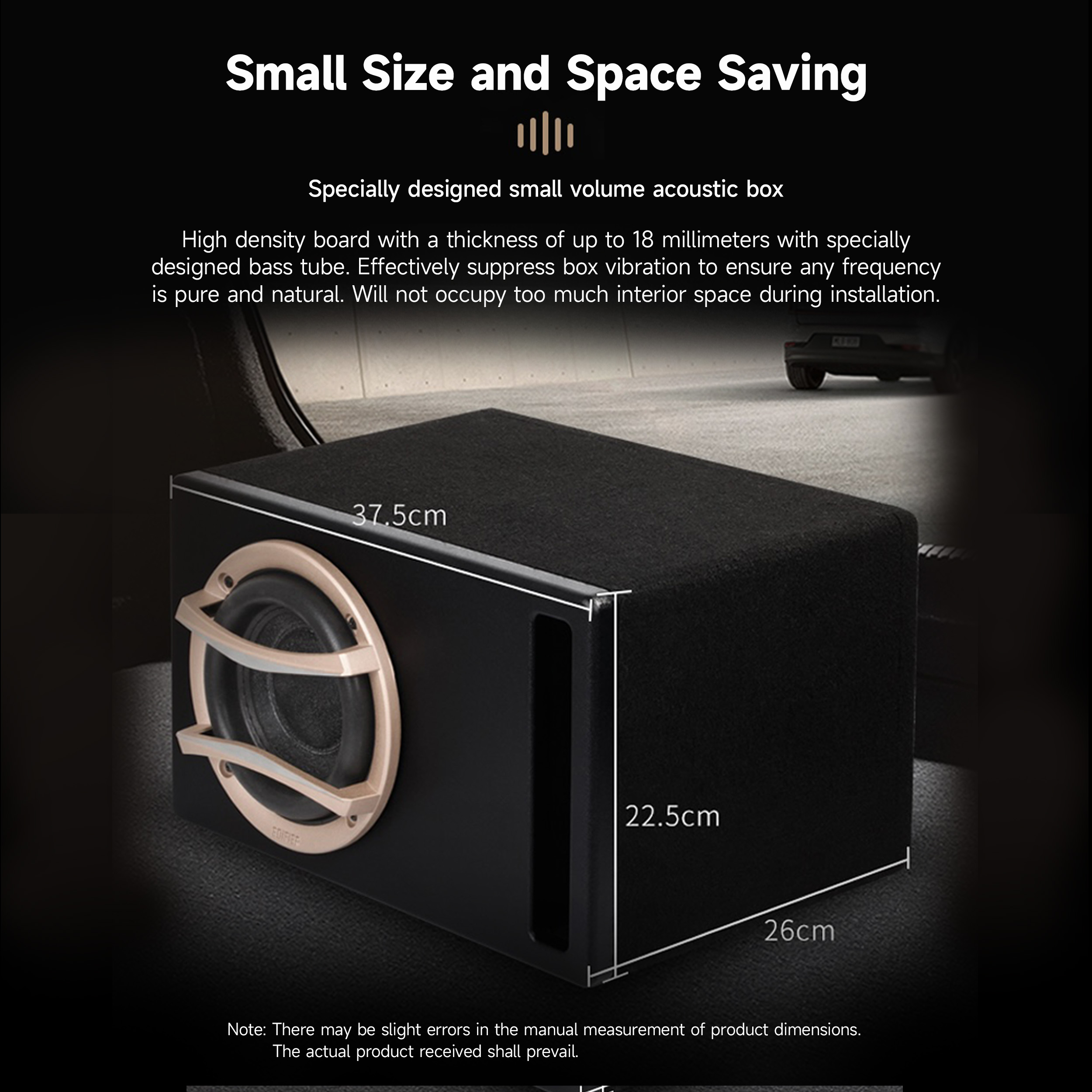 Edifier CW608 - High Performance 6.5" Active Car Subwoofer | ClassAB Power Amplifier | 200W ...