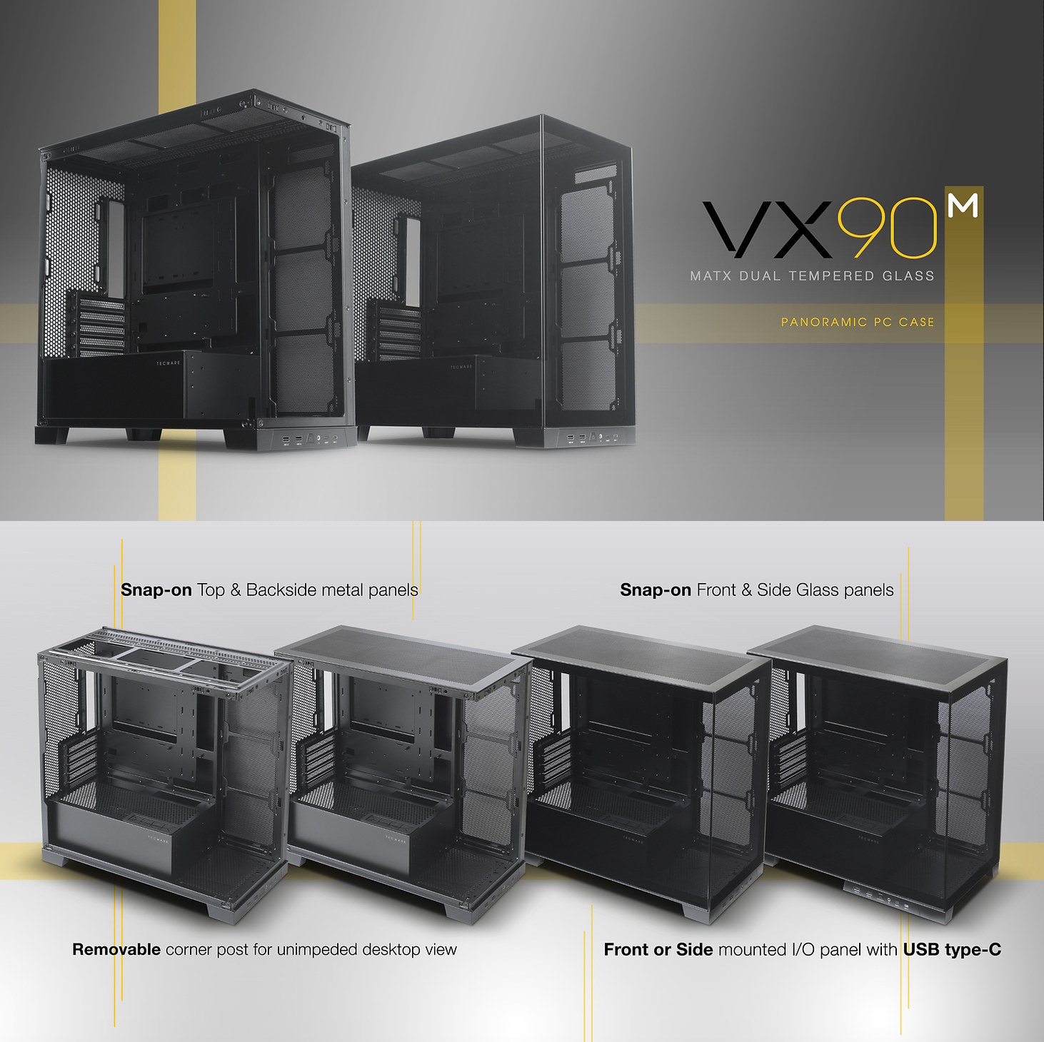 TECWARE VX90M Dual TG MATX Gaming PC Case | Shopee Malaysia