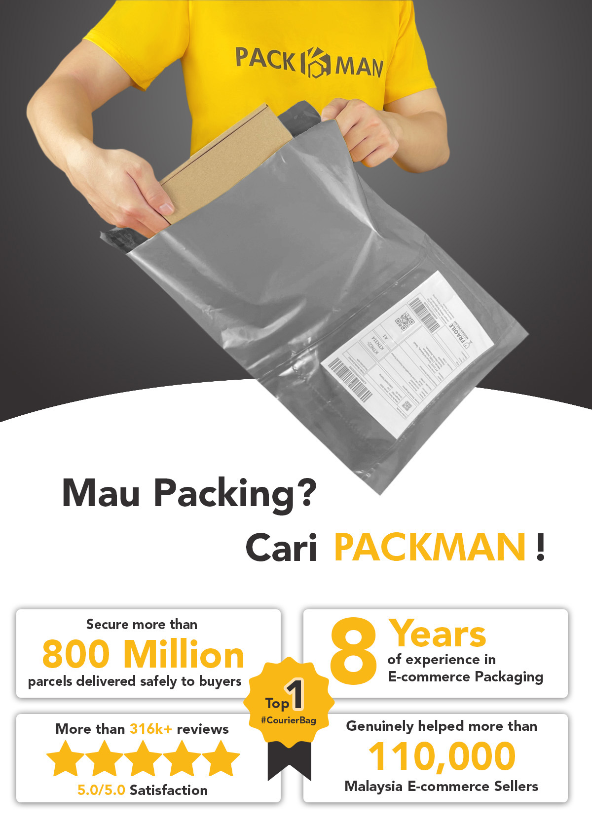 PACKMAN OPP Plastic Bag 100/200pcs Self Adhensive Plastic Tudung ...
