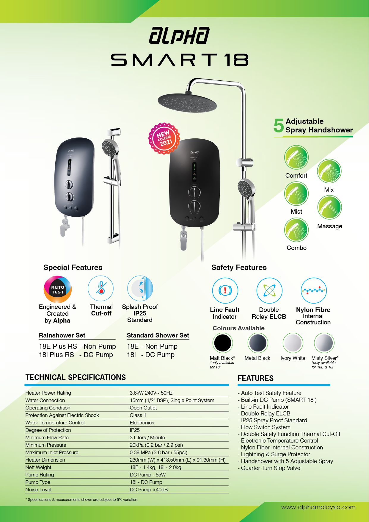 [FREE SHIPPING + 2GIFT] ALPHA Smart 18i DC Pump Instant Water Heater With Rainshower | Shopee ...