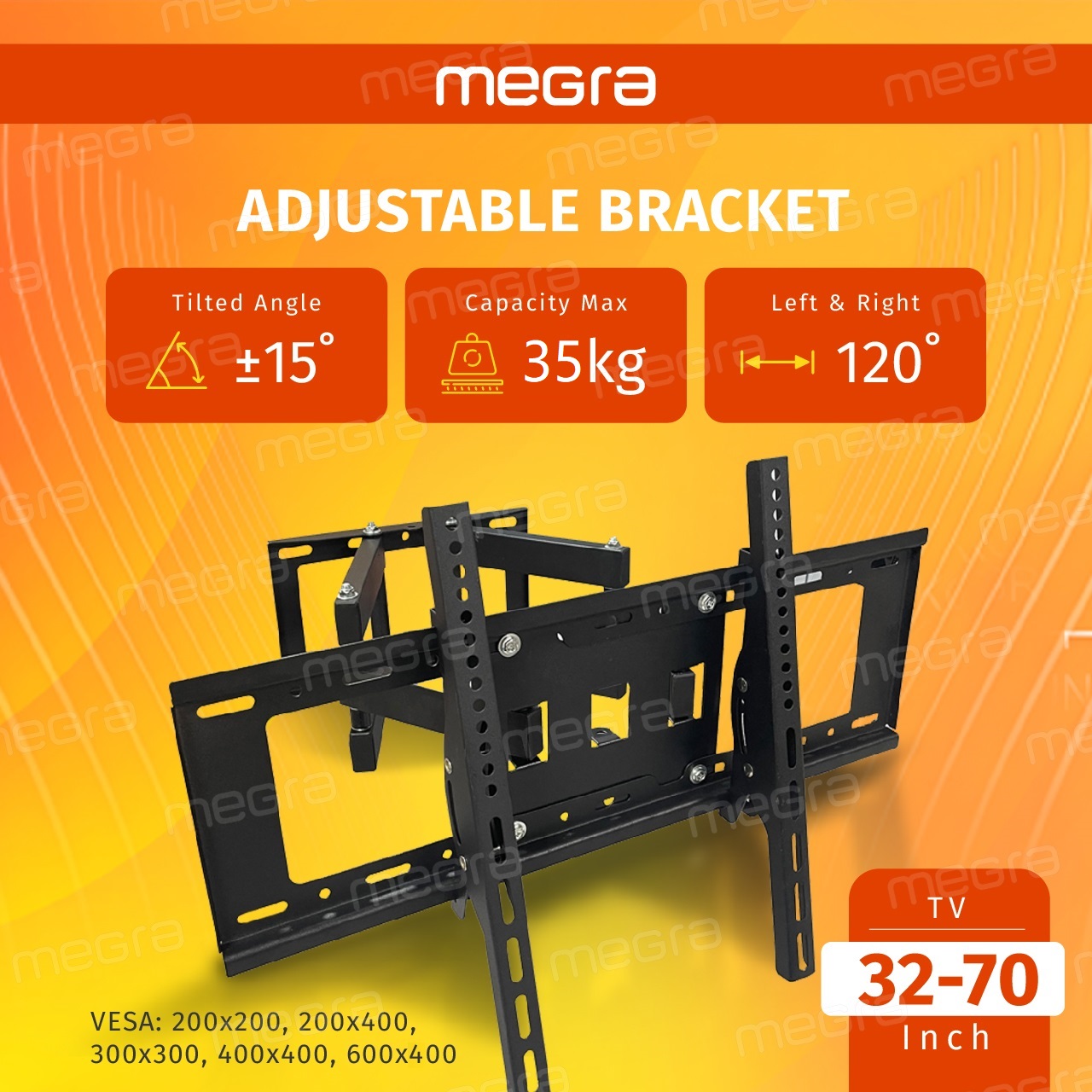 Adjustable TV Bracket Full Motion TV Swivel Wall Bracket (32"-70")/(40 ...