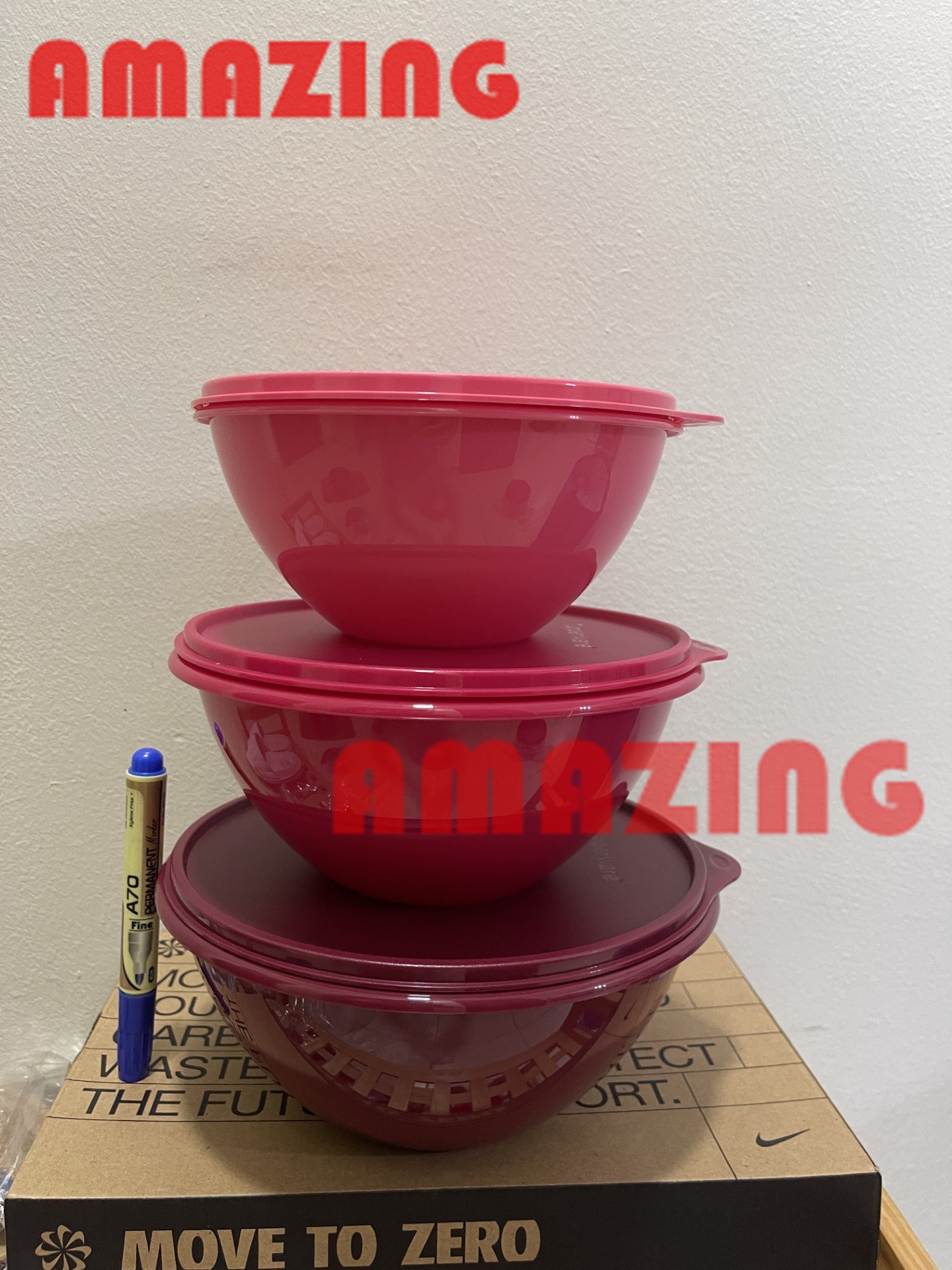 Tupperware Round Wonderlier Bowl/ Salad Bowl/ Bekas Mangkuk Jamuan/ Food Storage Box/ Food ...