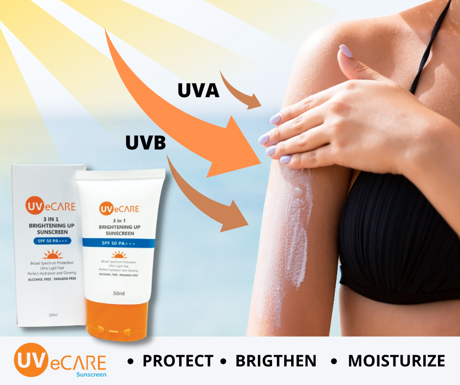 UVeCARE 3 In 1 Brightening Up Sunscreen SPF 50PA+++ 50ML | Shopee Malaysia