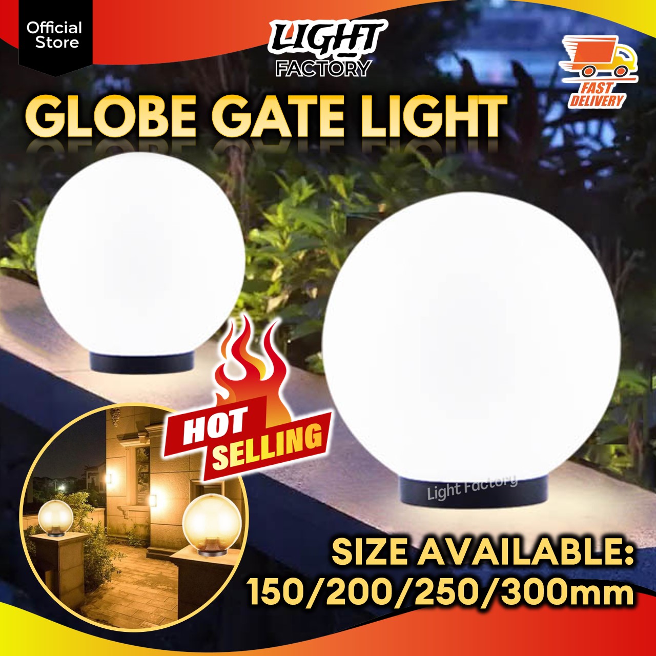 🔥HOT🔥Outdoor Gate Light /OPAL Globe Light Weatherproof Outdoor Pillar Light E27 Holder Outdoor ...