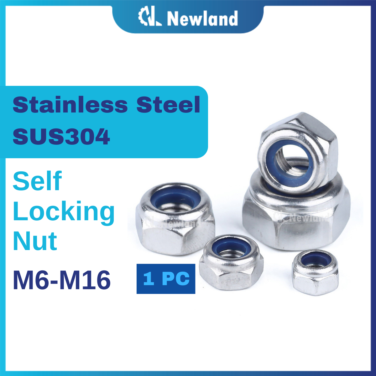 SUS304 stainless steel Self Locking Nut./ Anti Loosening Nut | Shopee ...
