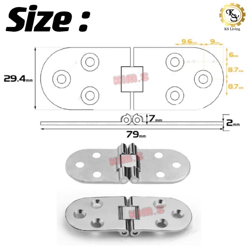 Kim.S Folding Table Drop Flip Hinge Flap Furniture Invisible Zinc Alloy ...