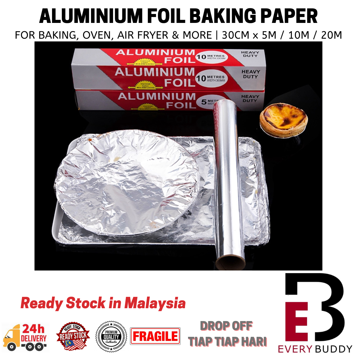 3M 5M 10M 20M Food Grade Aluminium Foil Baking Tools BBQ Barbecue Tin ...