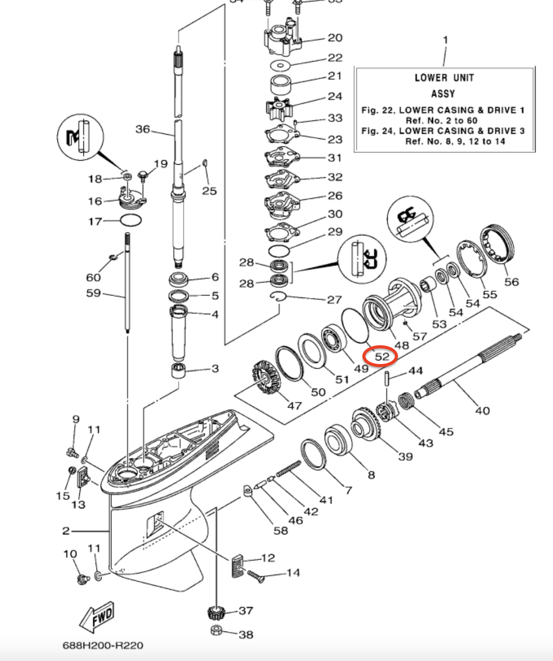 Propeller Housing O Ring 60HP / 75HP / 85HP Yamaha Outboard Viton ...