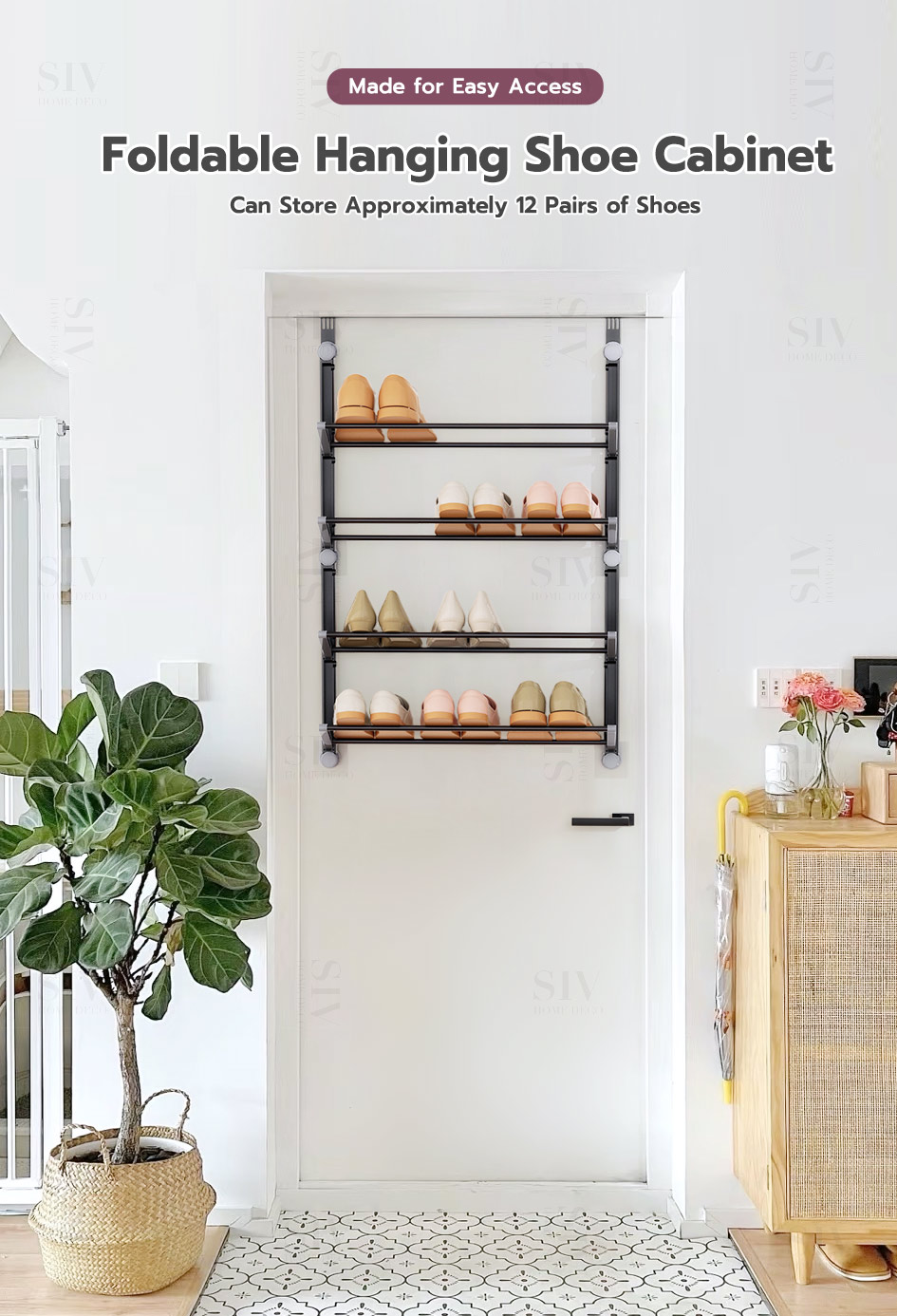Uliance Over The Door Shoe Rack Boots, Slippers, Sneakers Towers Rack ...