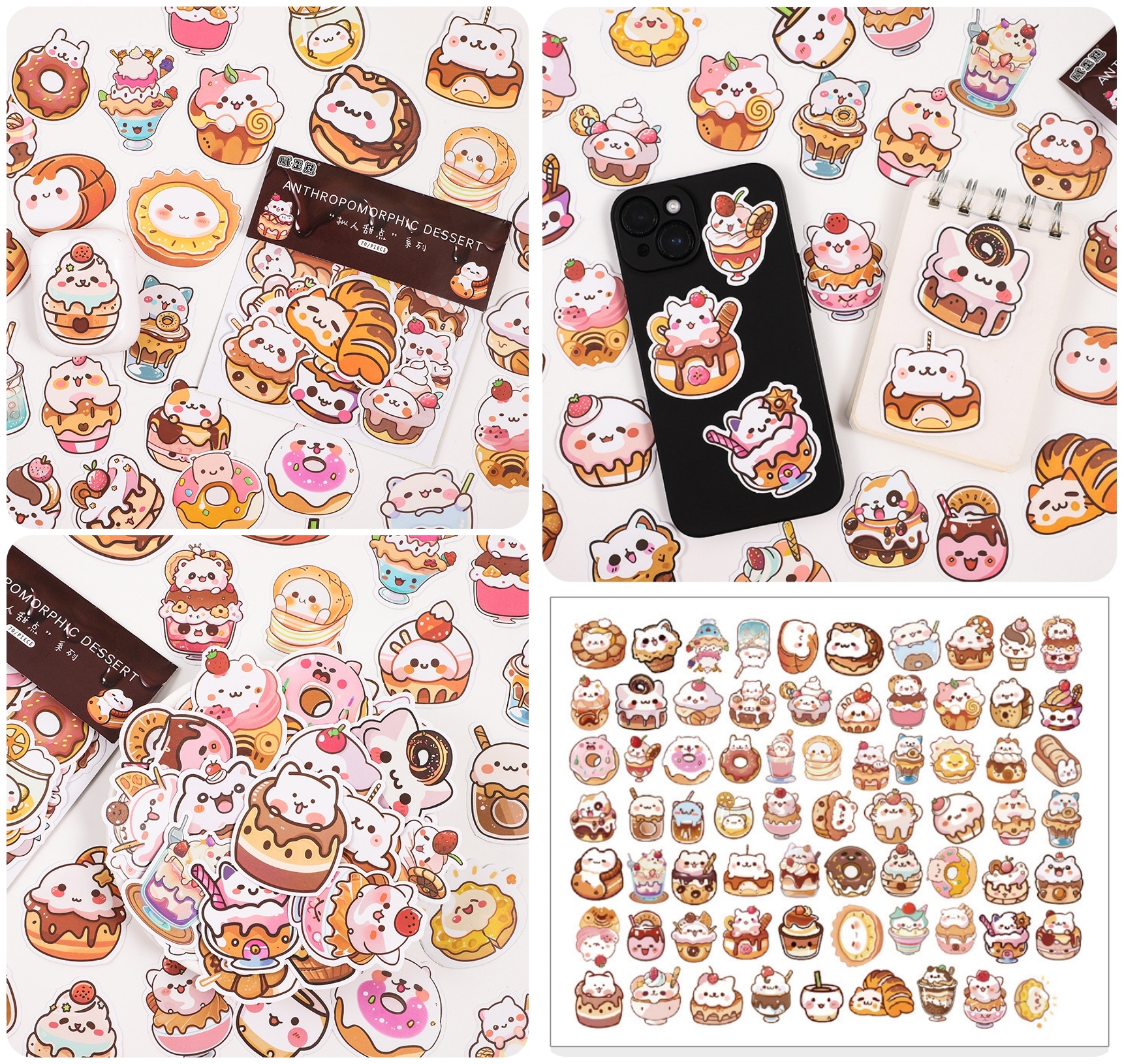 Creative Cute Cartoons Japanese Korean Style Kawaii Deco Stickers Pack ...