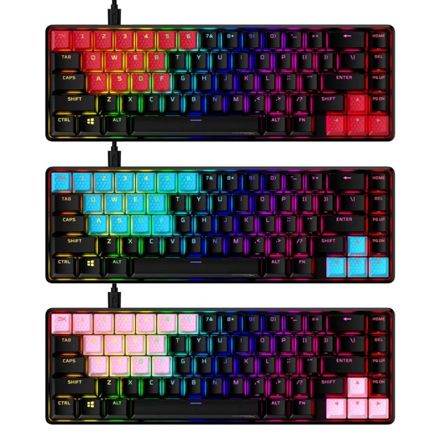 HyperX Rubber Keycaps - Gaming Accessory Kit - Red /Pink / Blue ...