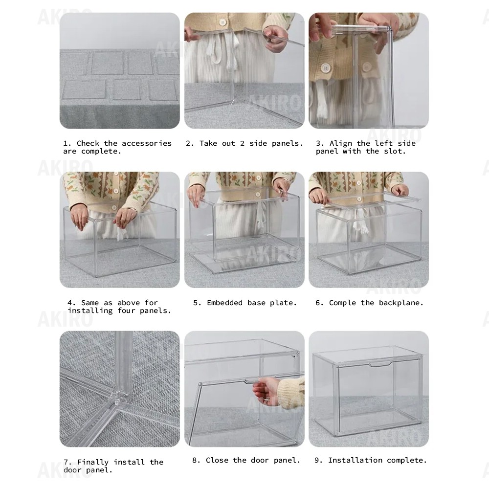 AKIRO Magnetic Transparent Labubu Display Box Labubu Storage Box Toys ...