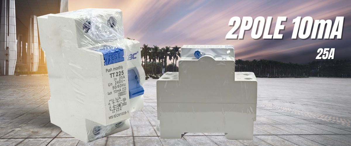 TBC 2 POLE 25A 10mA Residual Current Circuit Breaker ELCB 25A / 40A ...
