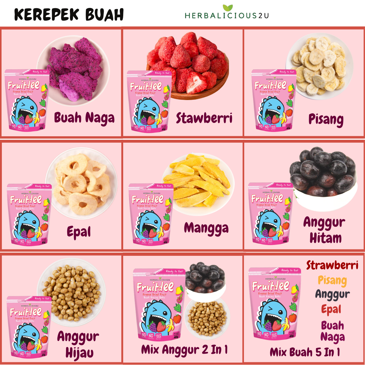【HALAL】Freeze Dried Strawberry 100g Crunchy Snacks | Strawberi kering ...