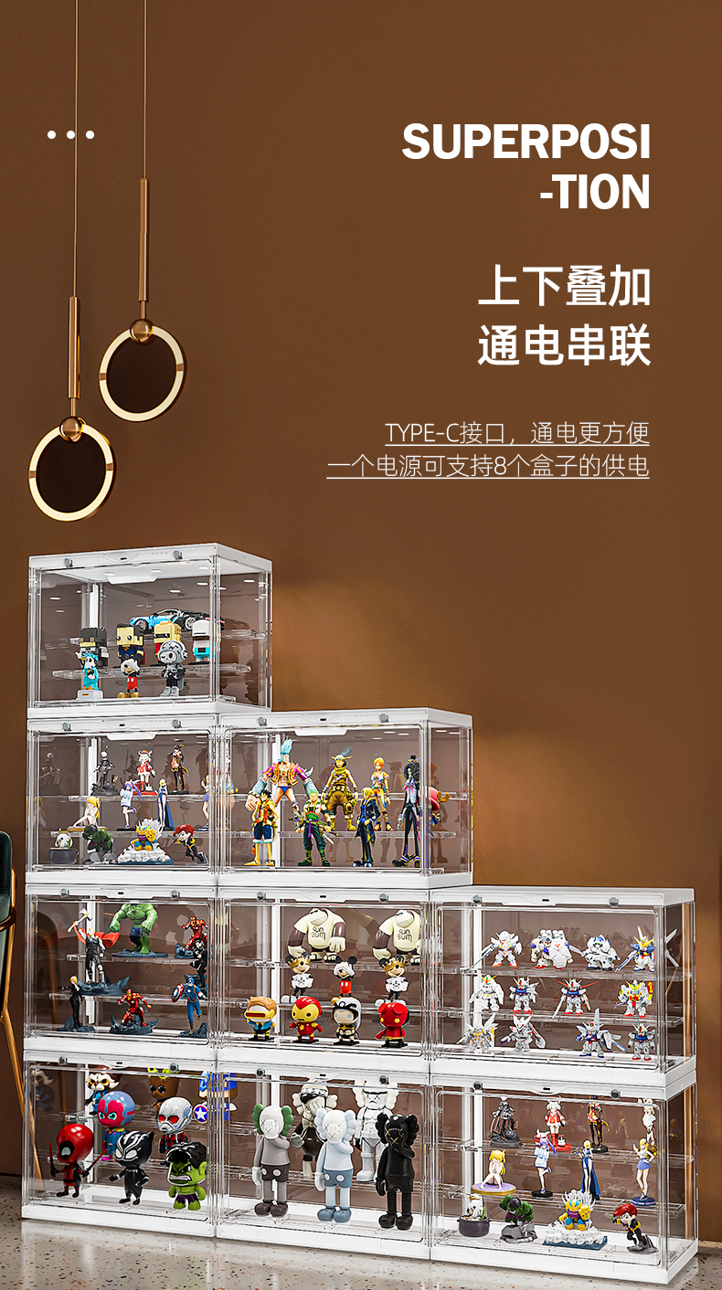 [ready stock KL]Bubble Mart Blind Box With Lights Display Box Lego Doll ...