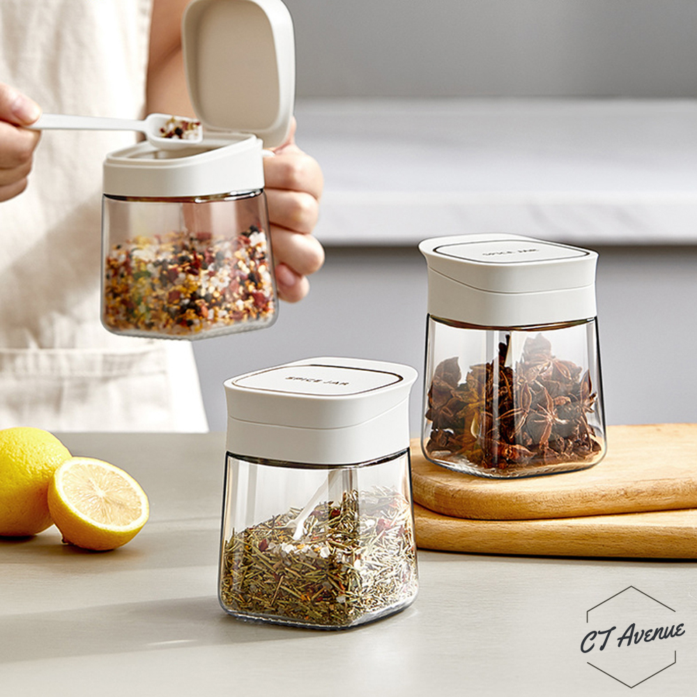 CT 300ML Kitchen Utensils Seasoning Box Spice Glass Salt Container ...