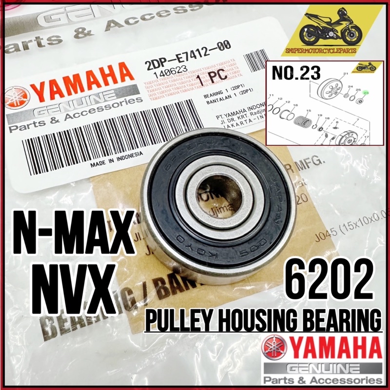 [100% ORI] NMAX Nmax NVX nvx CVT PULLEY HOUSING COVER BEARING 6202 2DP ...