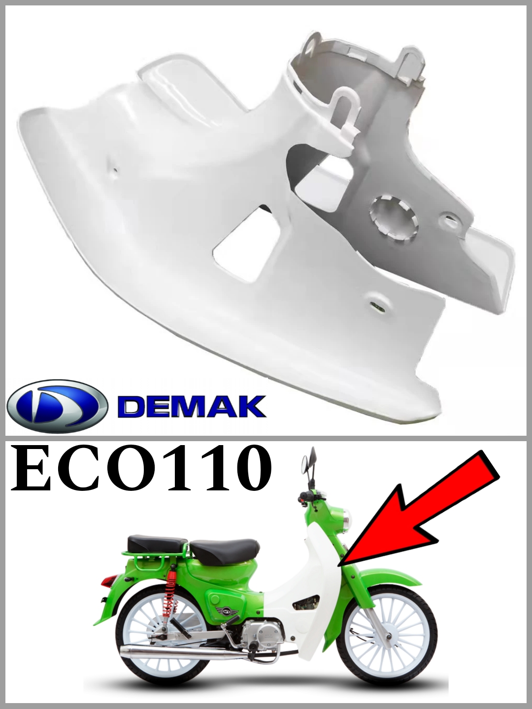 LEG SHIELD / KEPOK PUTIH DEMAK Motor Classic ECO110 Accessories Motor Body Cover Set White ...