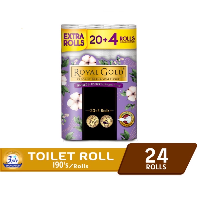 Royal Gold Elegant Toilet Roll ( 24RL x 190SH ) | Shopee Malaysia