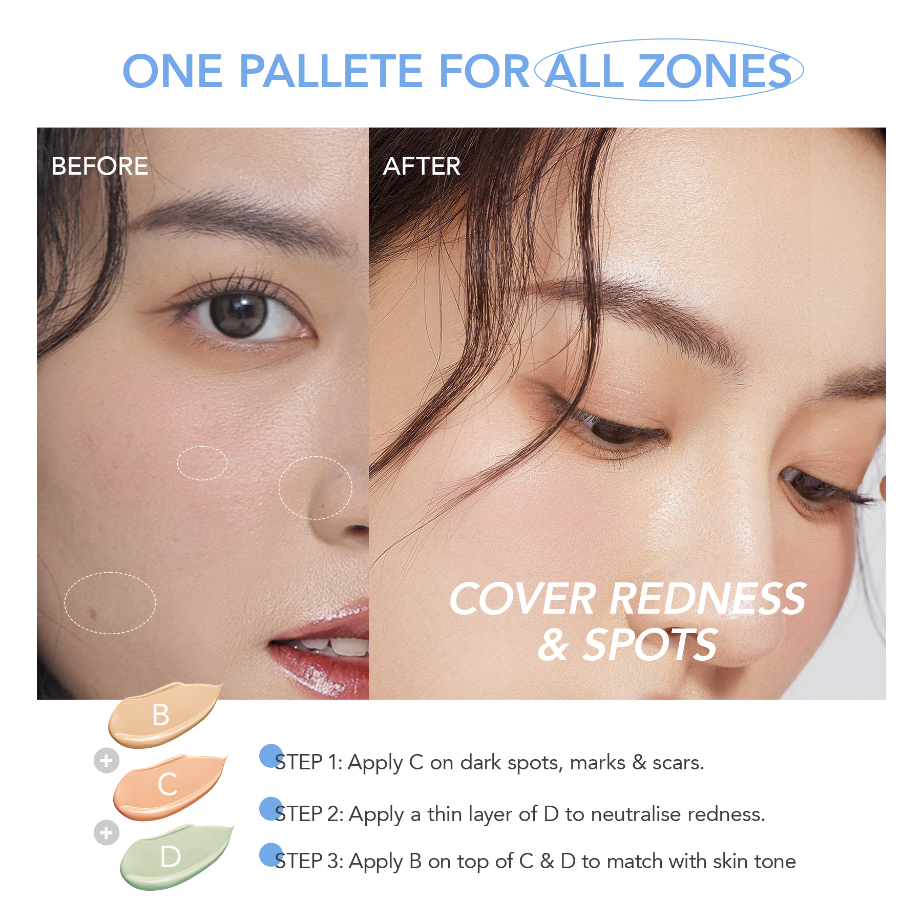 YOU Glass Skin 3 in 1 Bundle cloud touch Skin Tint Concealer Palette ...