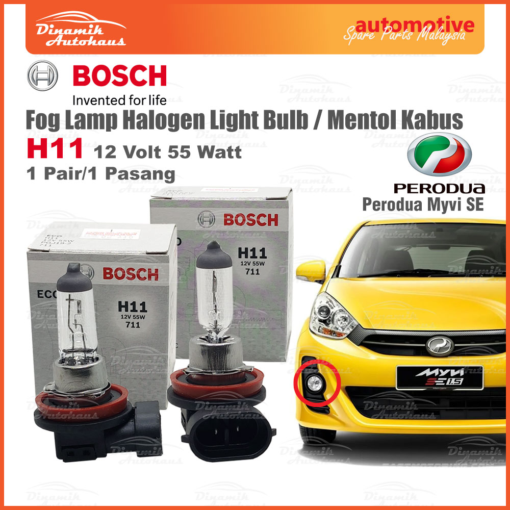 Perodua Myvi Lagi Best Icon Hatchback Fog Lamp Halogen Light Bulb (Mentol Lampu Kabus) Bosch H11 ...