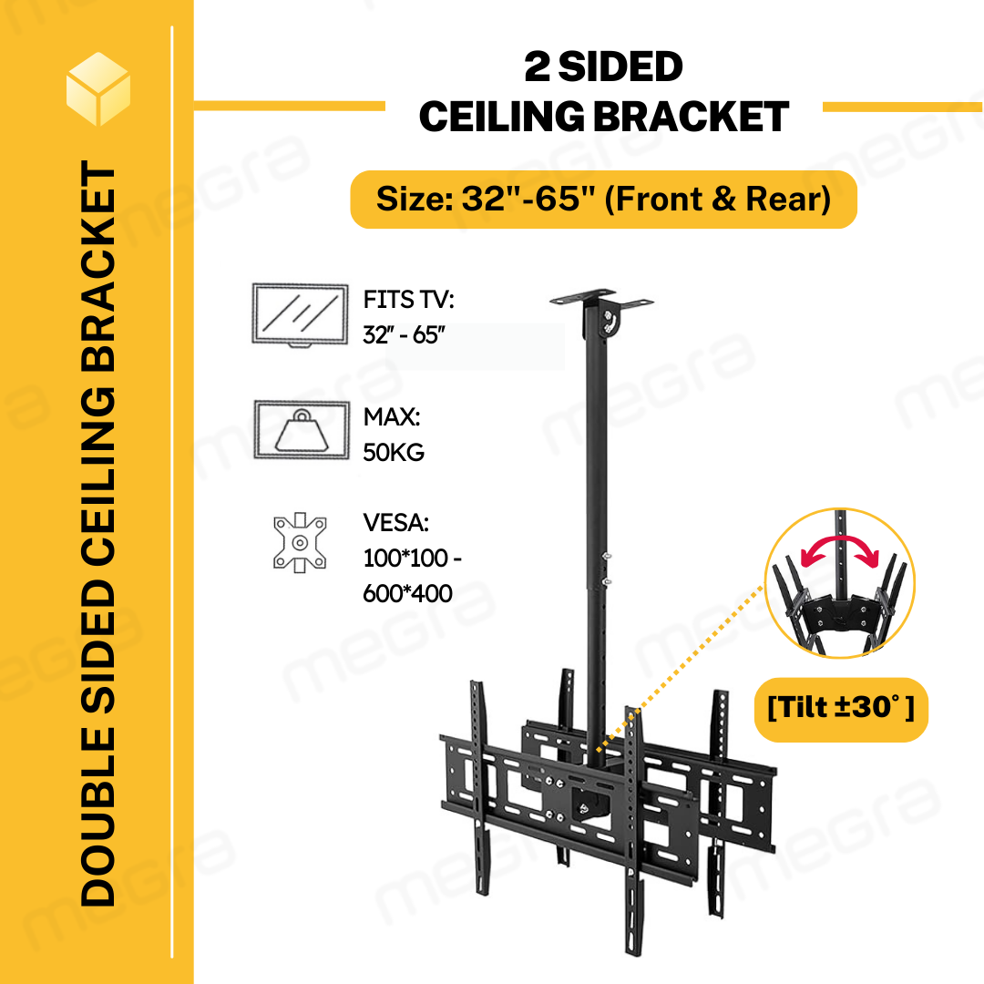Ceiling Bracket LED TV Wall Mount Bracket / Dual TV Ceiling Mount Bracket Double Sided TV ...