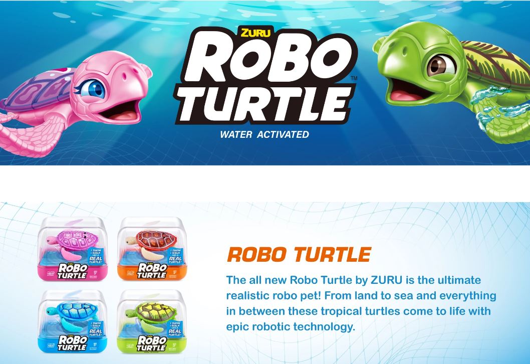 {ORIGINAL} ZURU ROBO ALIVE ROBOTIC SWIMMING TURTLE WATER ACTIVATED ...