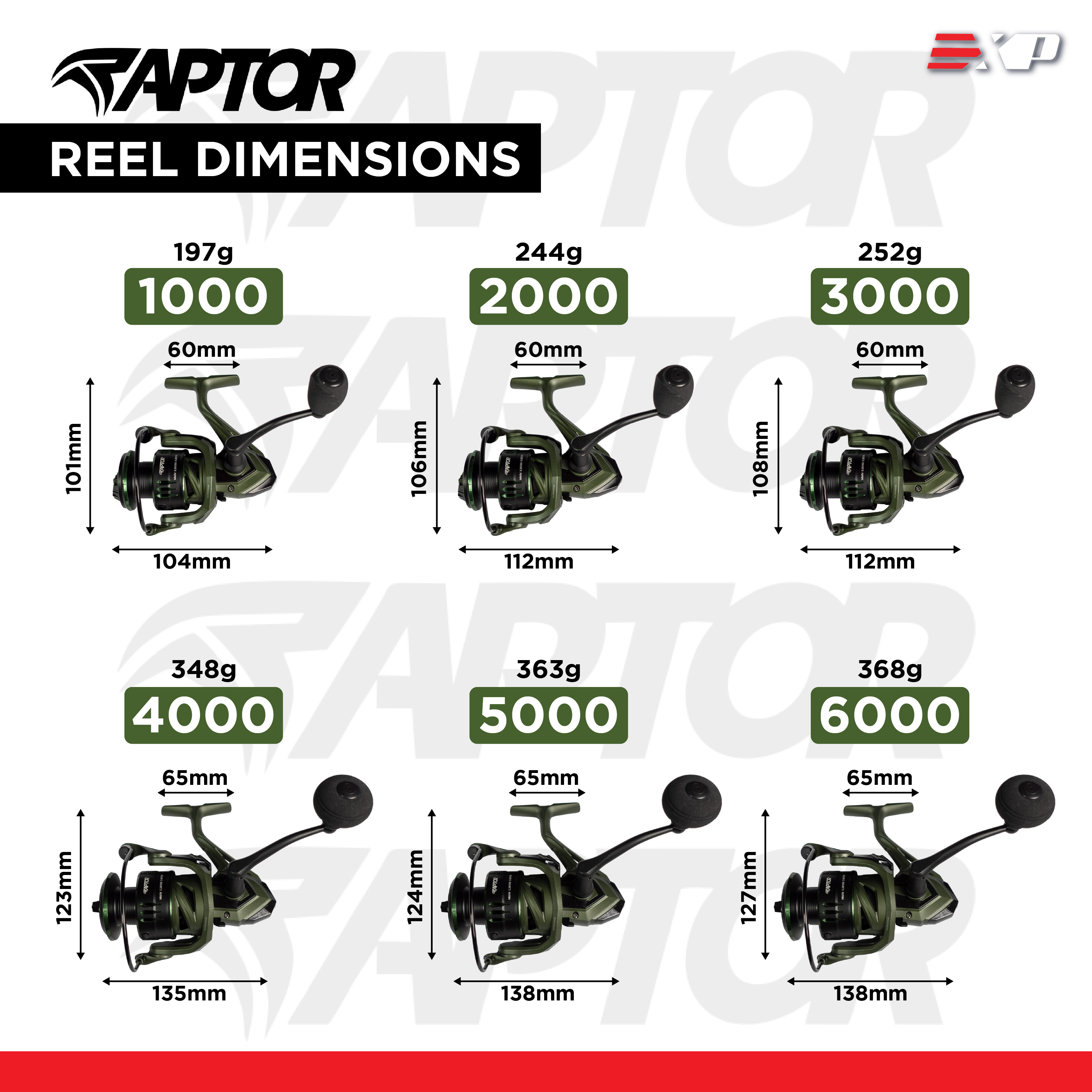 EXP RAPTOR REEL spinning reel saltwater 1000 2000 3000 4000 5000 6000 fishing reel mesin pancing ...