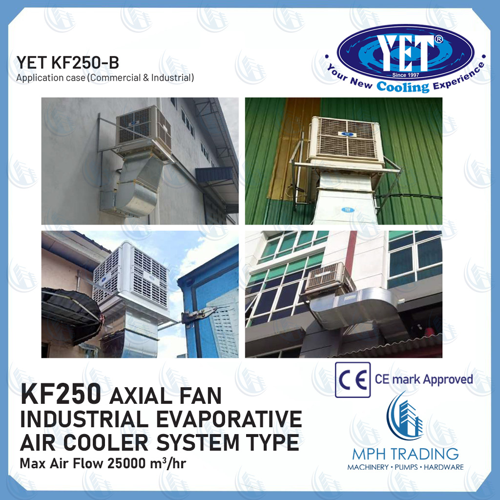 YET KF250 Axial Fan Industrial Evaporative Air Cooler System Type ...