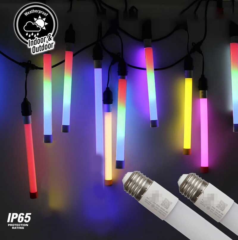 RGB LED Tube Light E27 Base Shoot Gaming Live Stream Atmosphere Lights ...